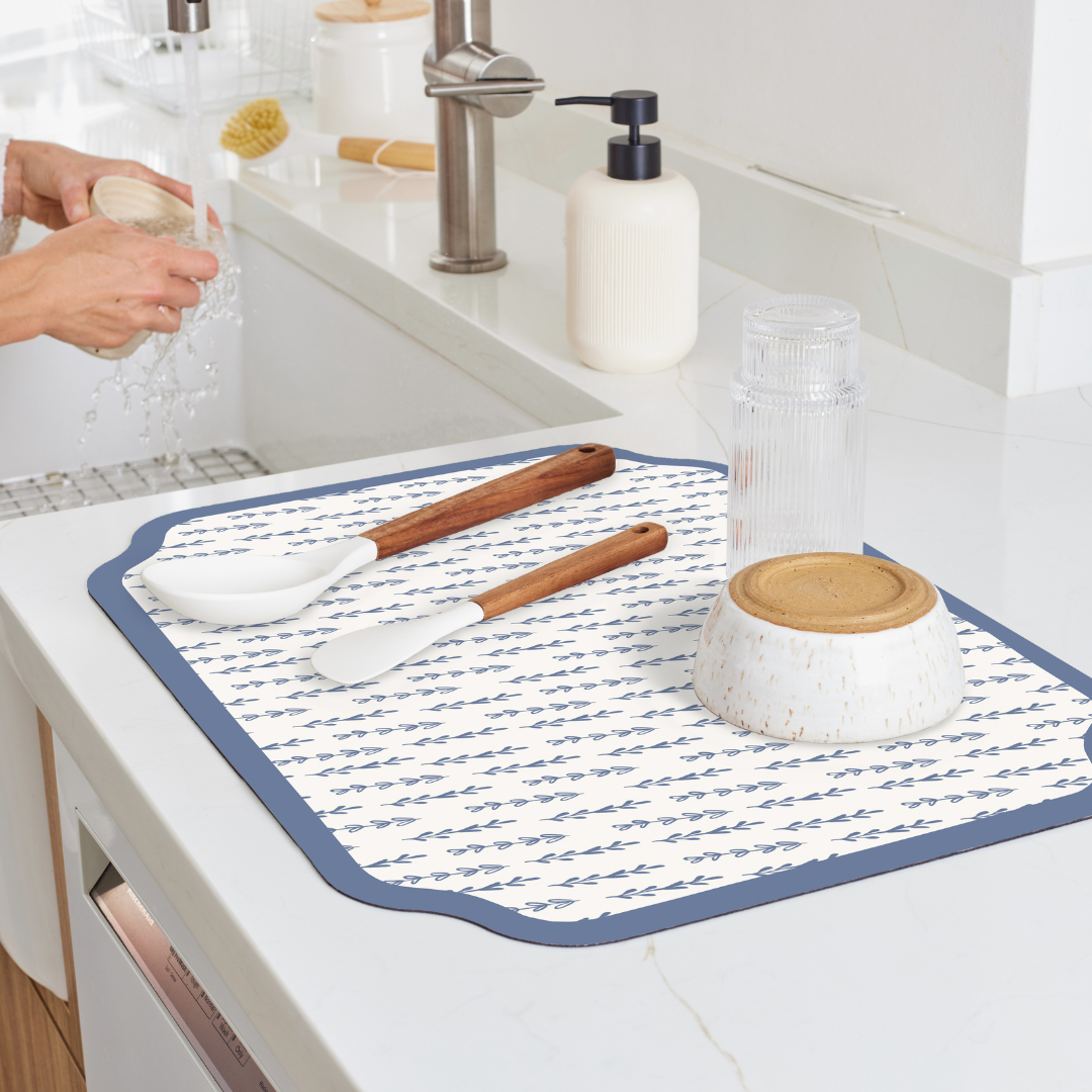 2-Pack Ditsy Spring Dish-Dry Mat | Quick Dry | Kitchen Essentials with ...