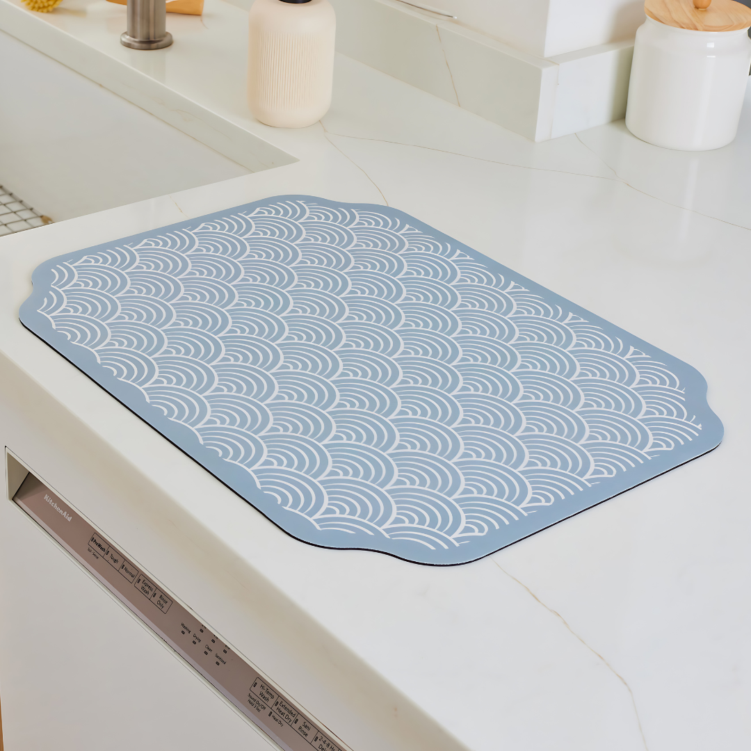 2-Pack Scallop Dish Dry Mat | Rapid Absorption & Spill Protection ...